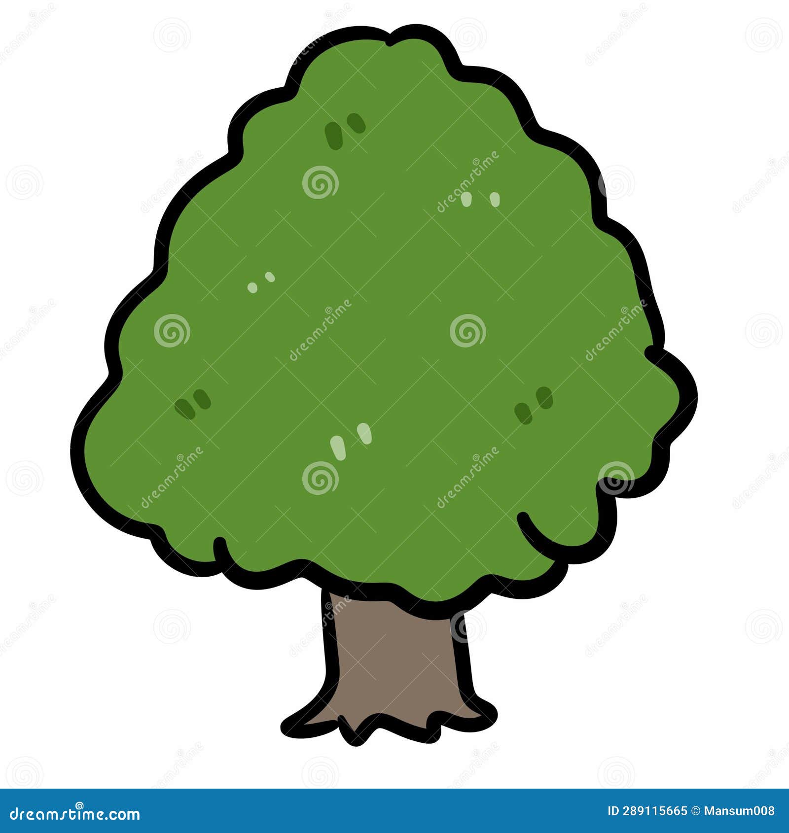 Tree Cartoon on White Background Stock Illustration - Illustration of ...