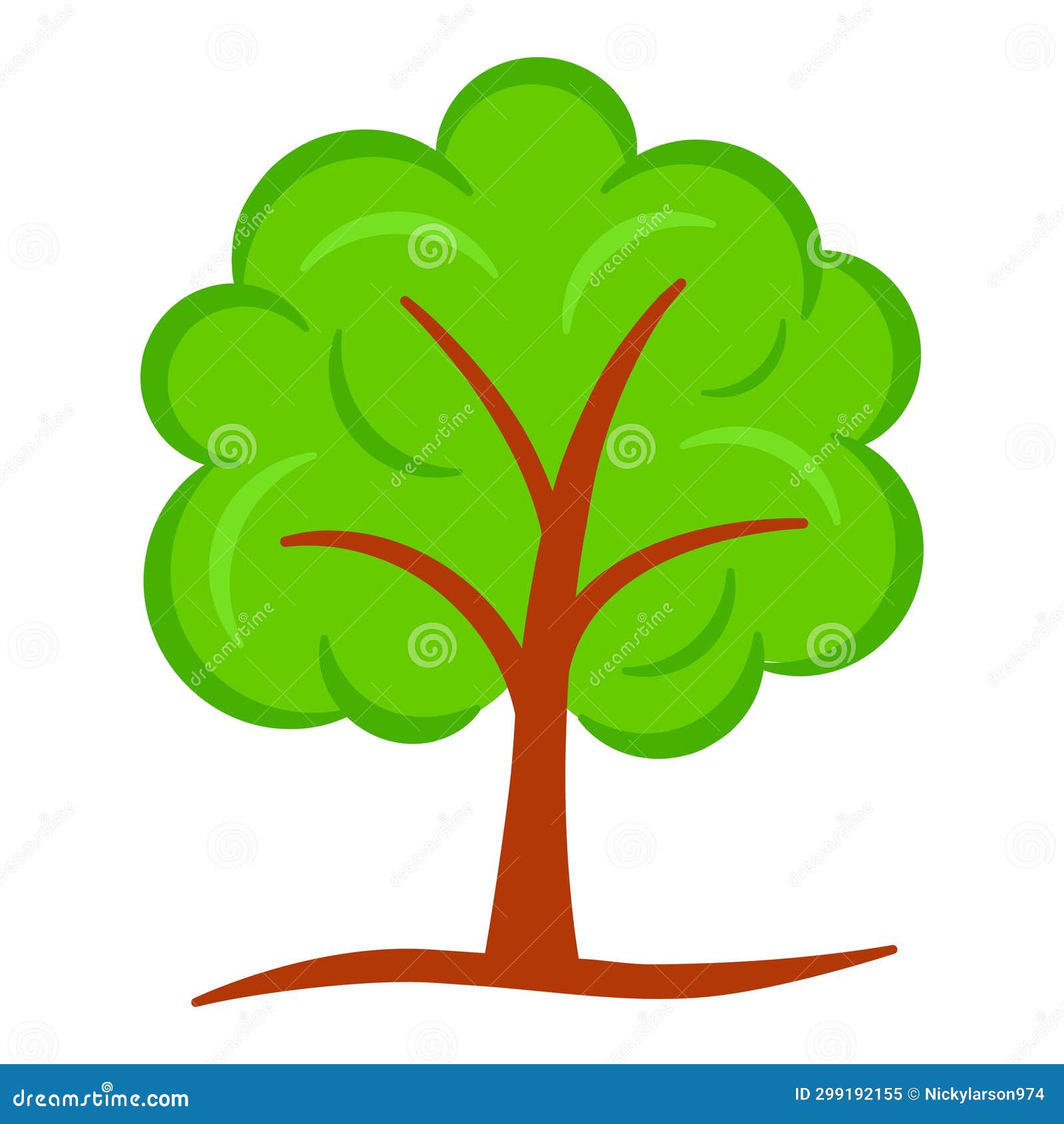Tree Cartoon on White Background Stock Illustration - Illustration of ...
