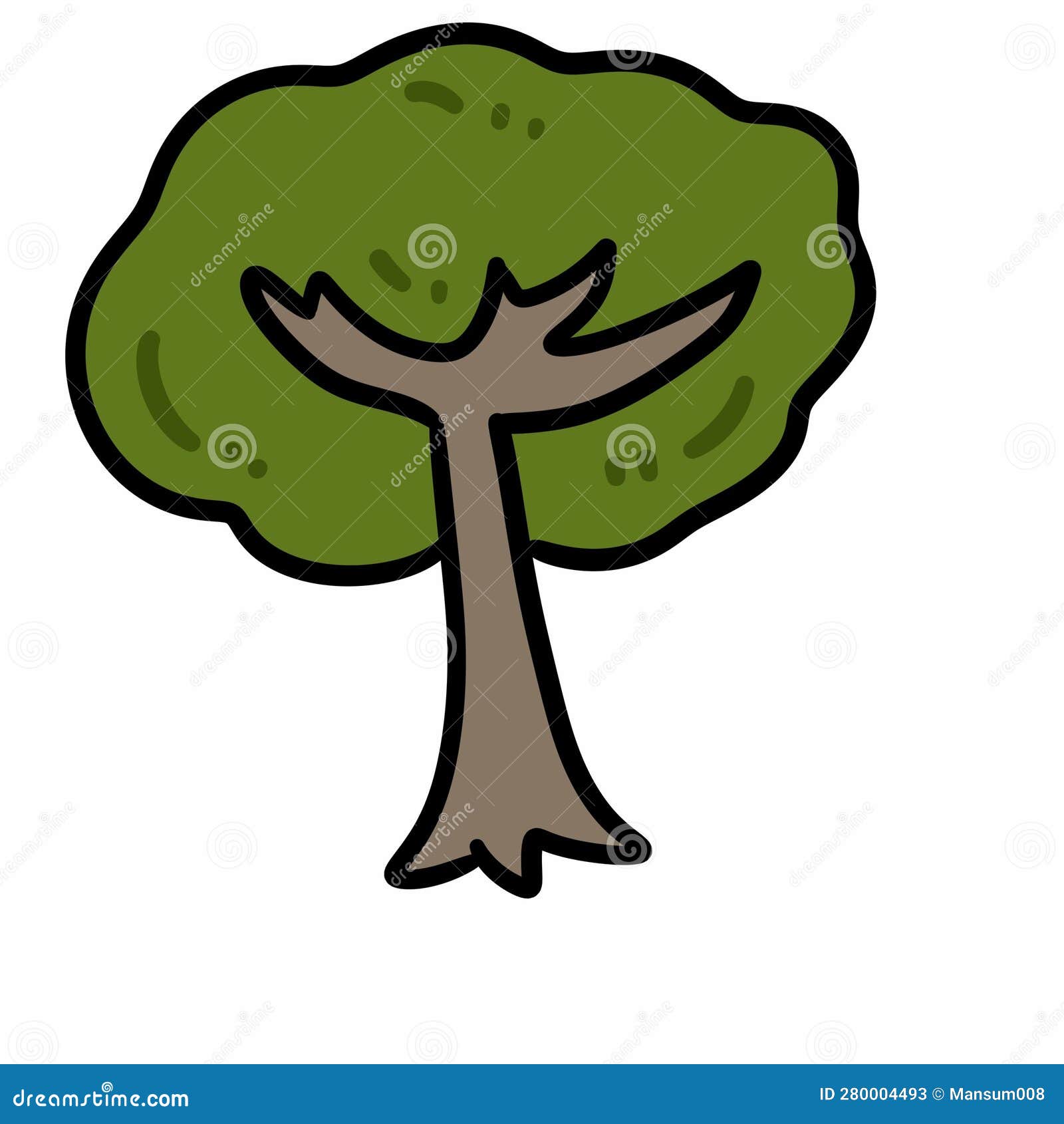 Tree Cartoon on White Background Stock Illustration - Illustration of ...
