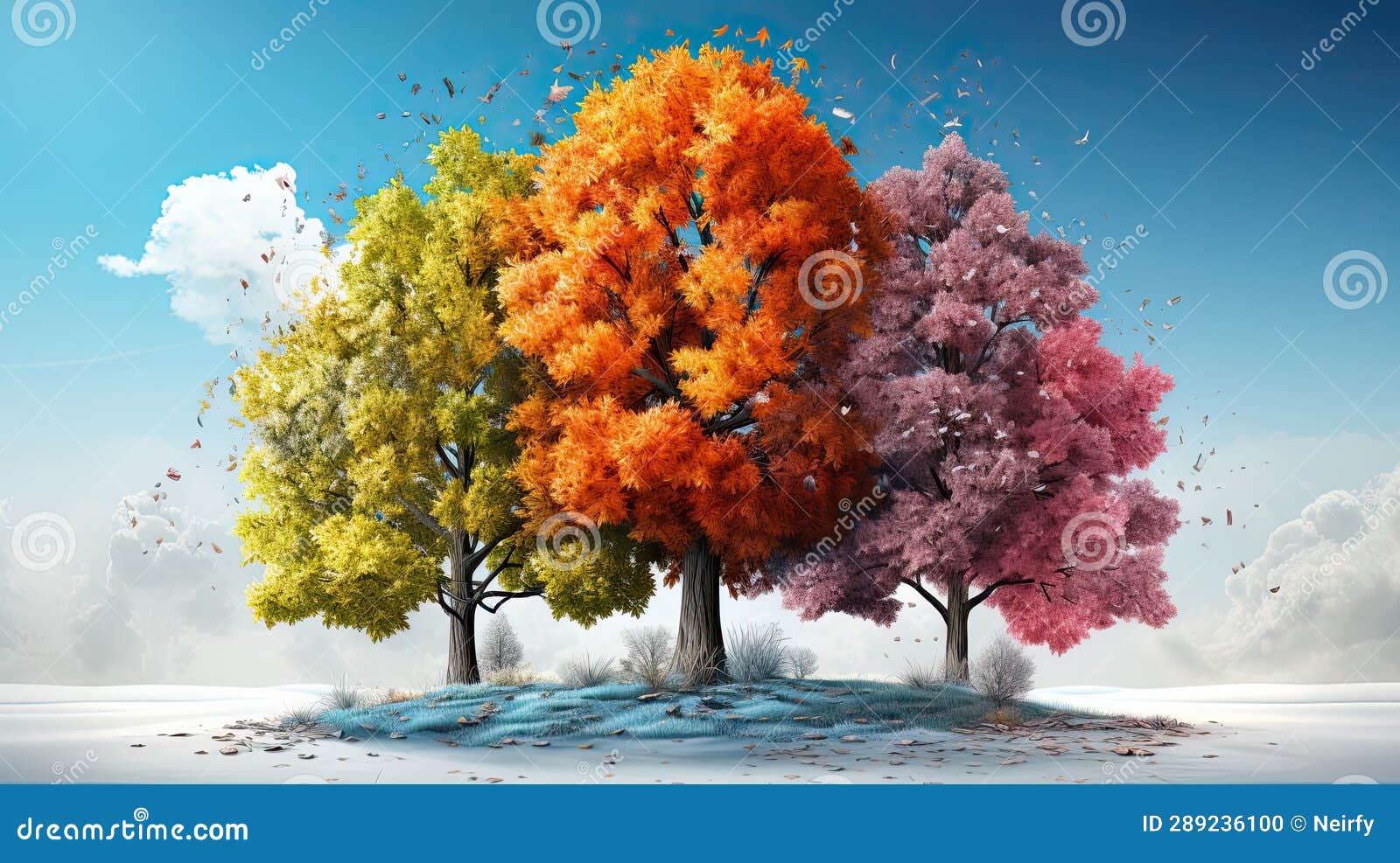 Tree changing color stock photo. Image of colors, design - 289236100