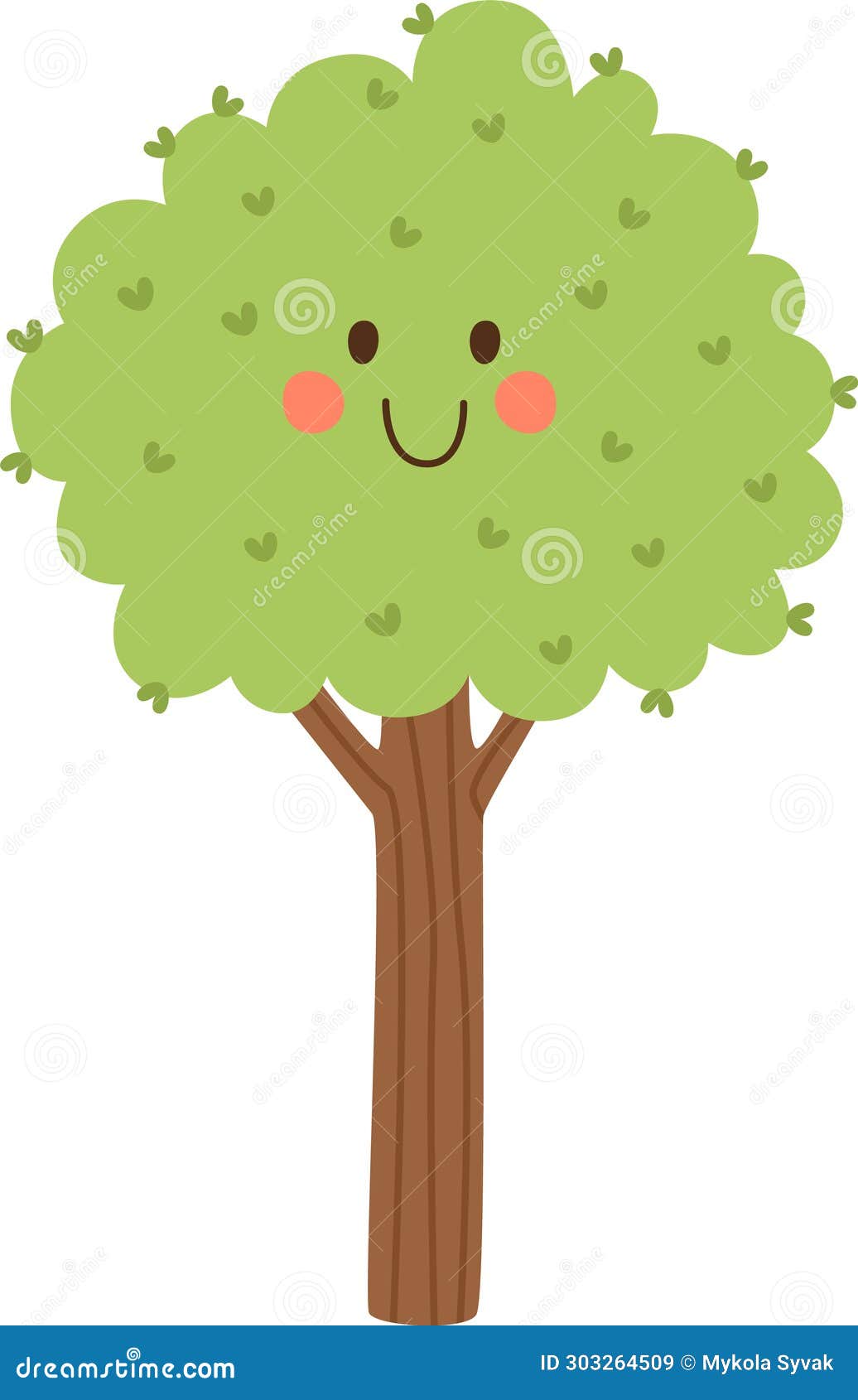 Tree Character with Face stock vector. Illustration of character ...