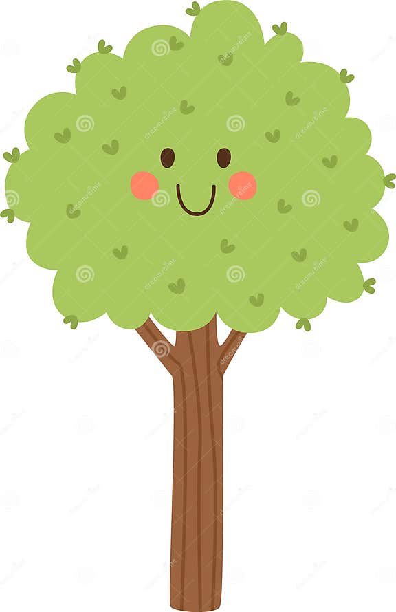 Tree Character with Face stock vector. Illustration of character ...