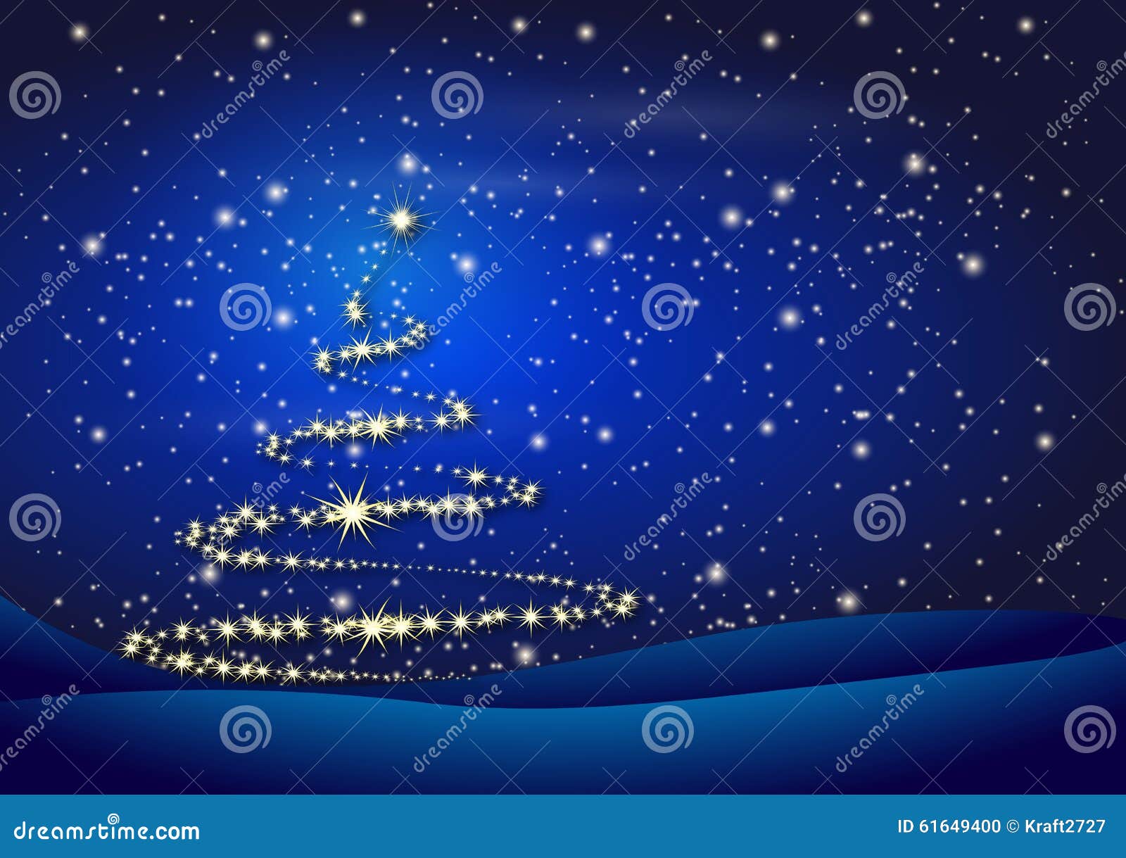 Tree on Christmas Night Background Stock Illustration - Illustration of ...
