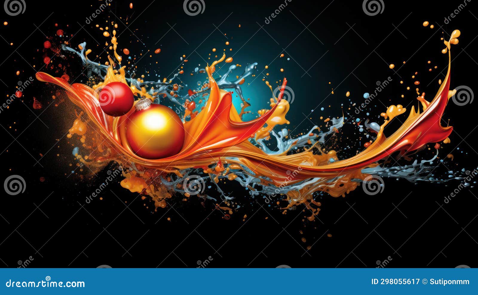 Tree Christmas, Paint Splash Art Stock Illustration - Illustration of ...
