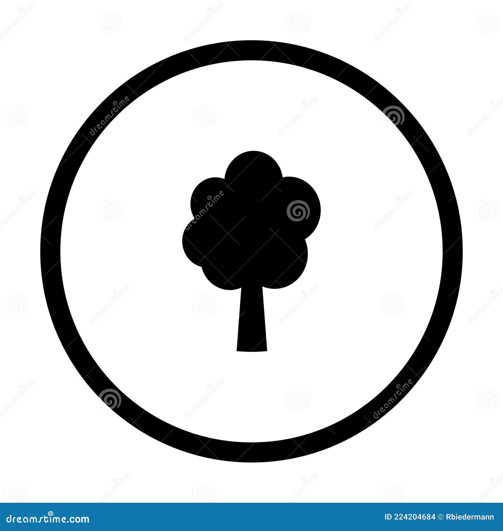 Tree and circle stock vector. Illustration of tree, wood - 224204684
