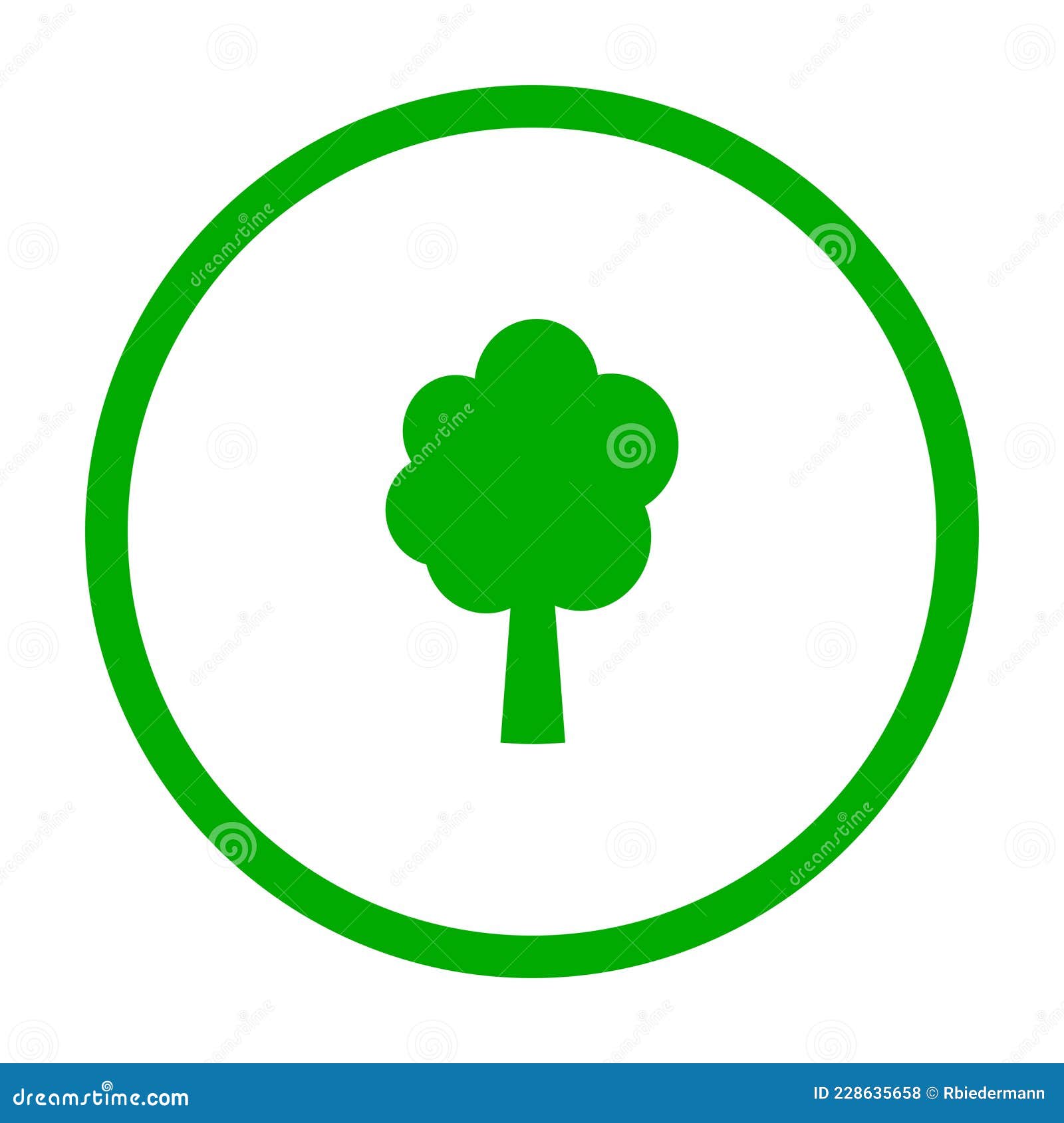 Tree and circle stock vector. Illustration of leaf, environment - 228635658