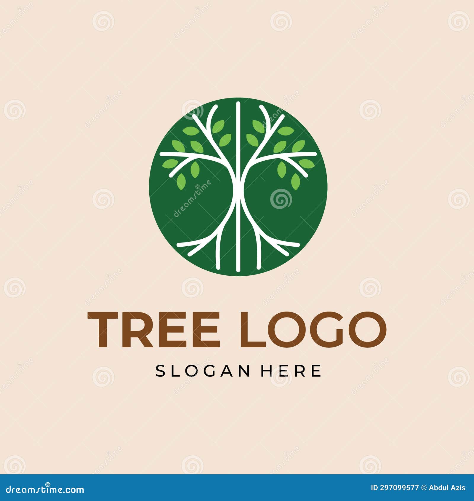 Tree Circle Line Emblem Logo Vector Abstract Round Plant Nature Symbol ...