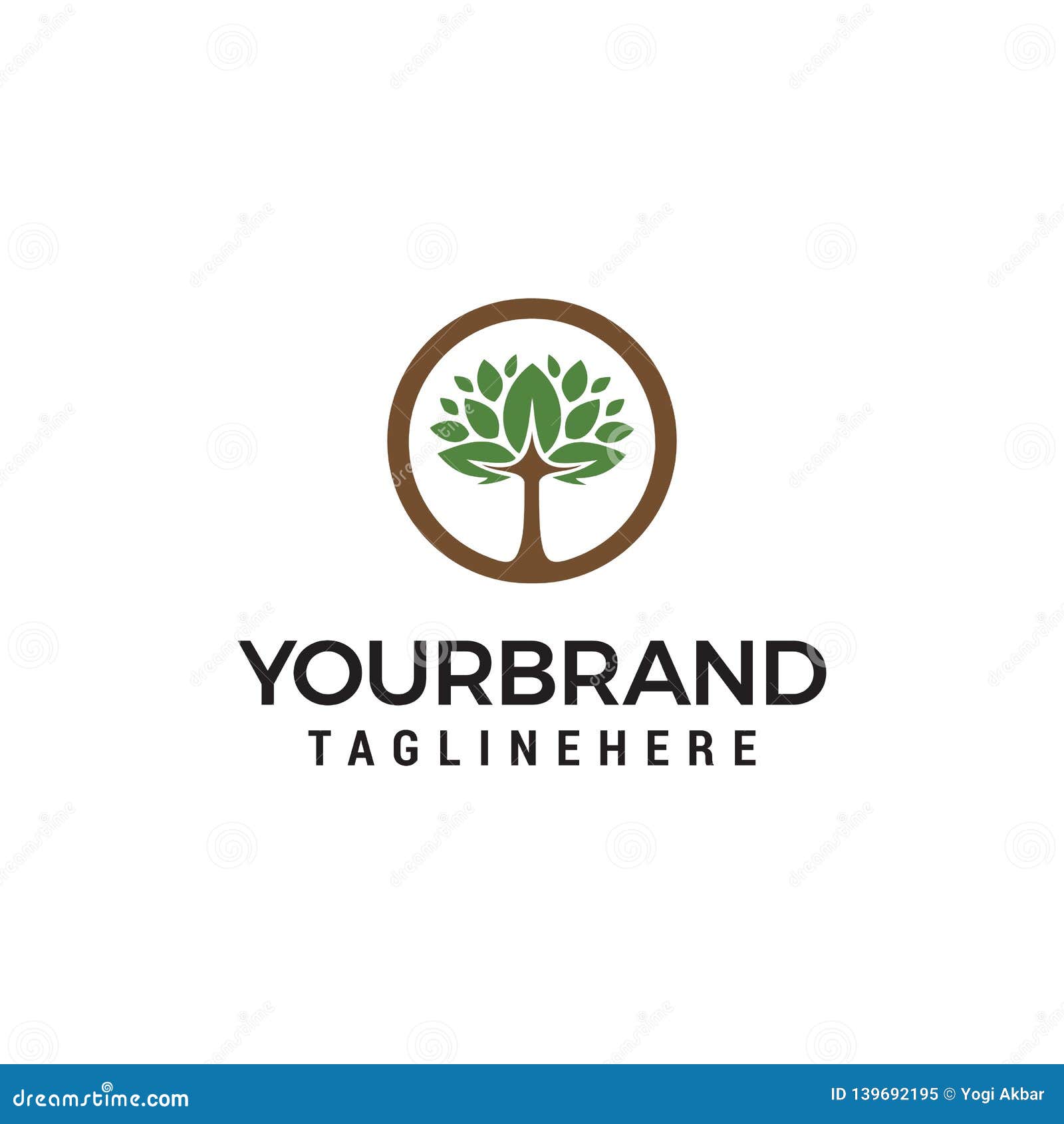 Tree Circle Logo Abstract Design Template . Eco Green Organic Design ...