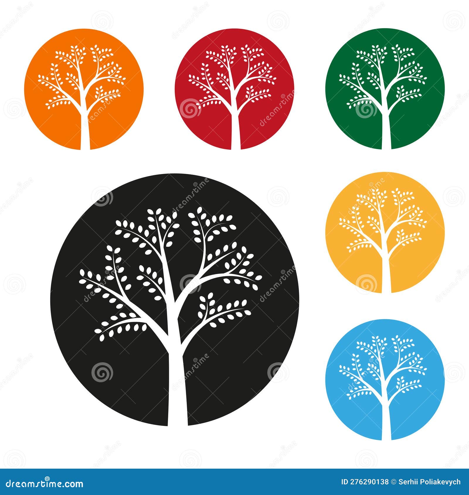 Tree in Circle. Organic Concept. Vector Illustration Stock Vector ...
