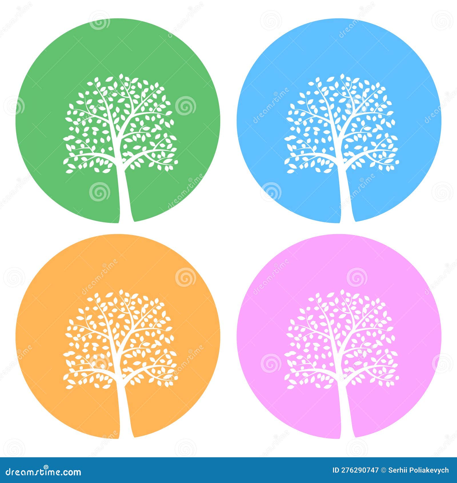 Tree in Circle. Organic Concept. Vector Illustration Stock Vector ...