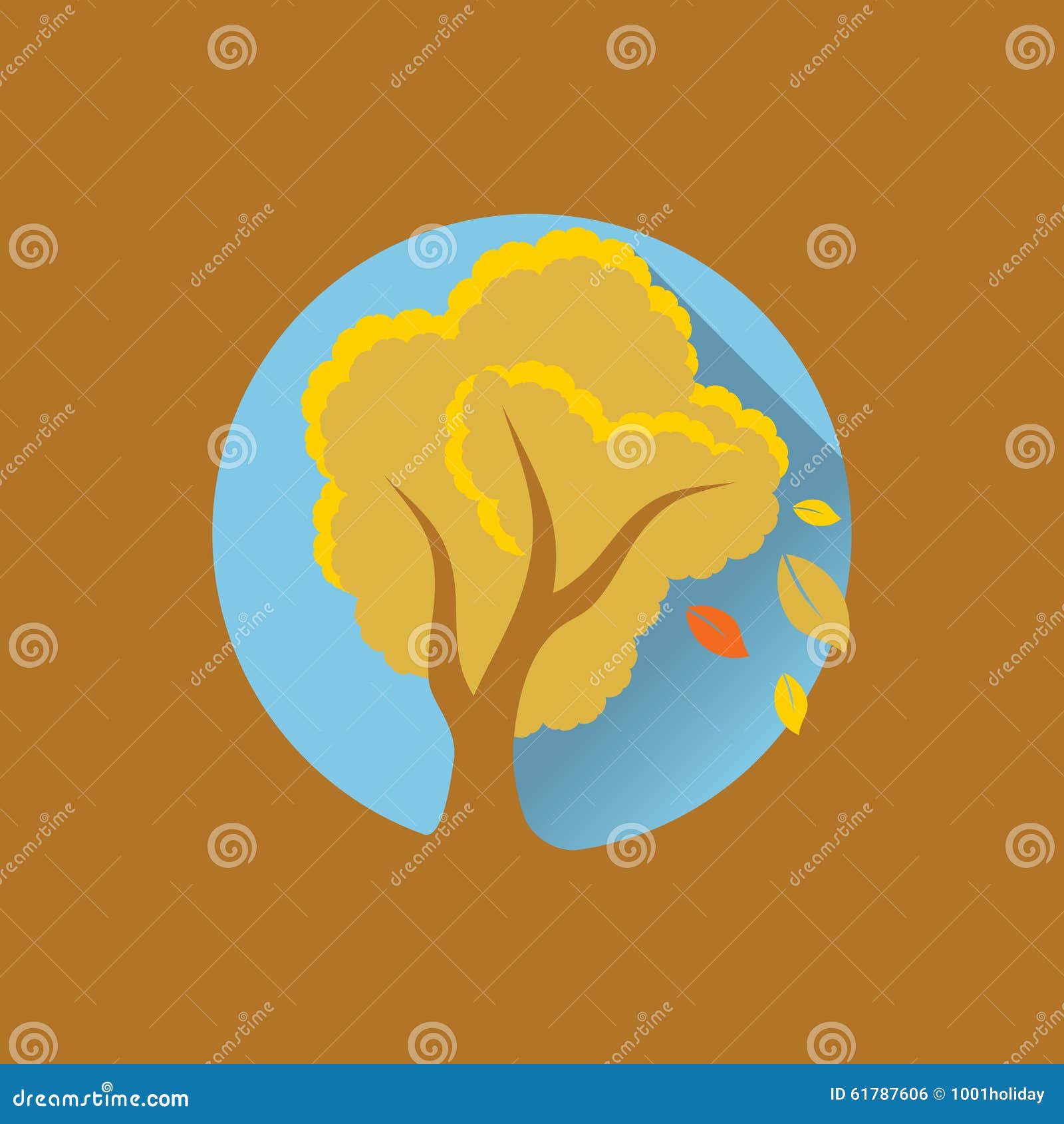 Tree in circle stock vector. Illustration of circle, autumn - 61787606