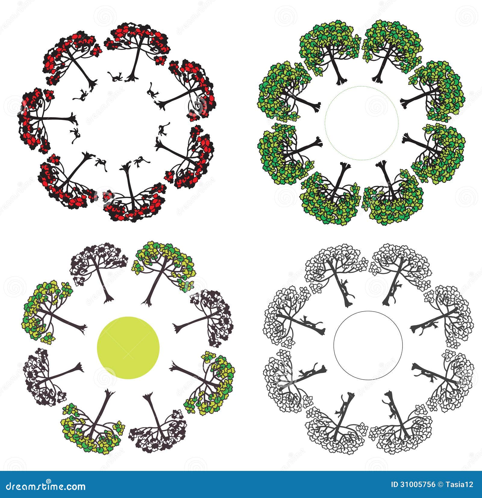 Tree circles designs set stock vector. Illustration of natural - 31005756