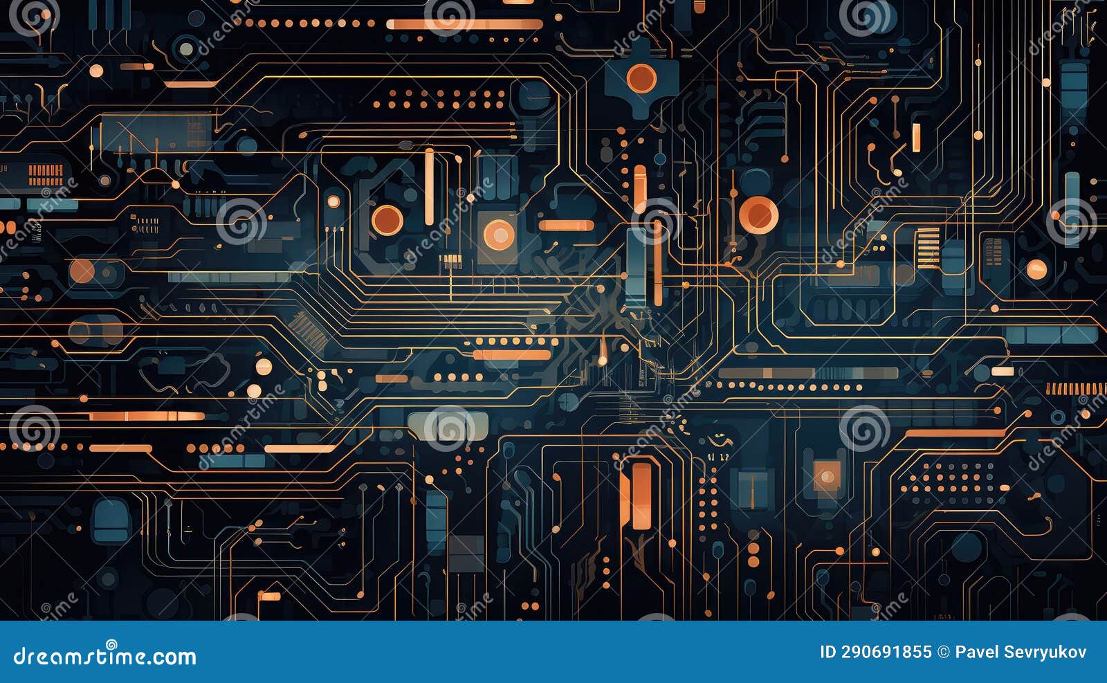 Tree Circuitry Evolution Abstract Stock Illustration - Illustration of ...