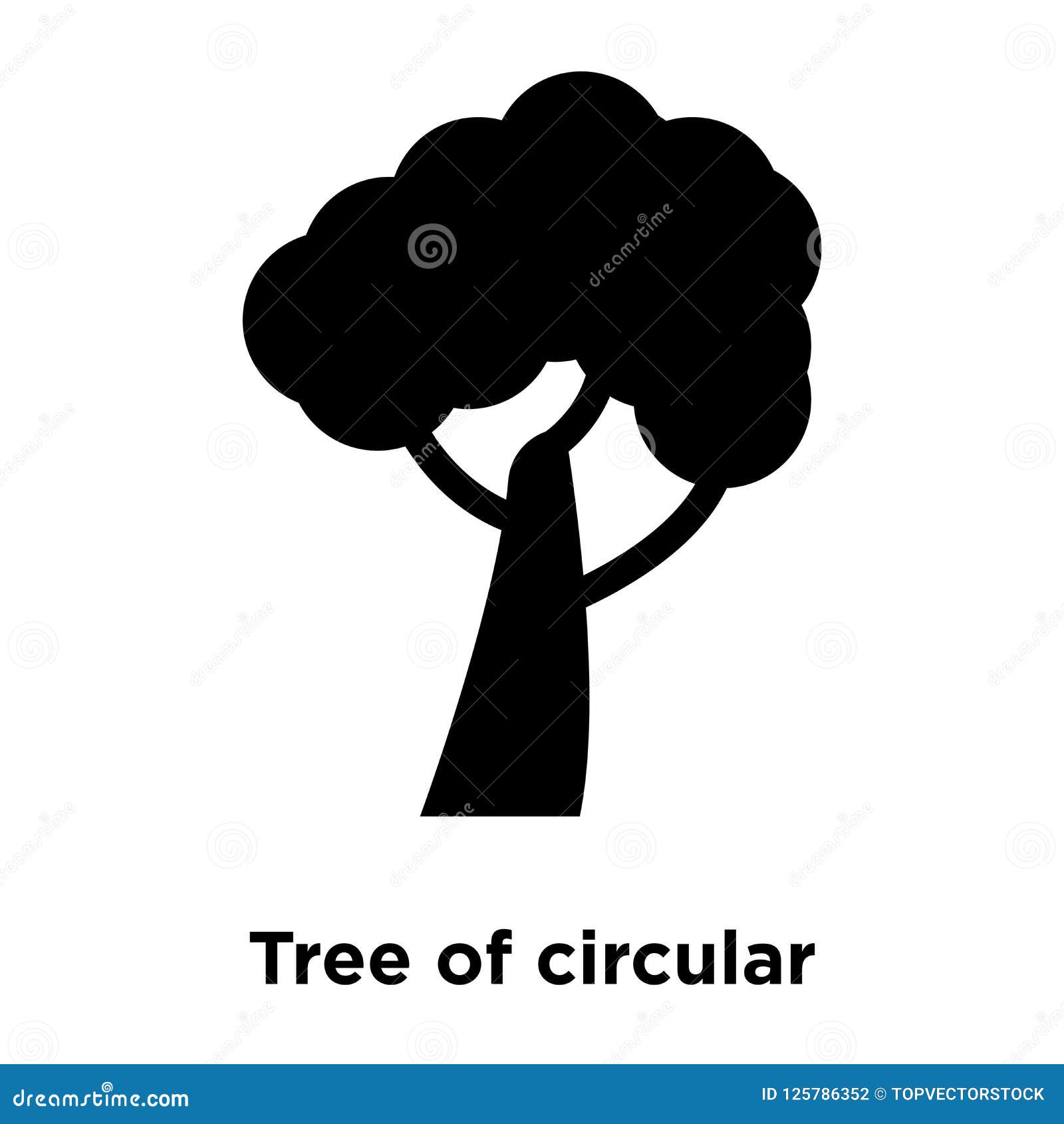 Tree Of Circular Foliage Icon Vector Sign And Symbol Isolated On White ...