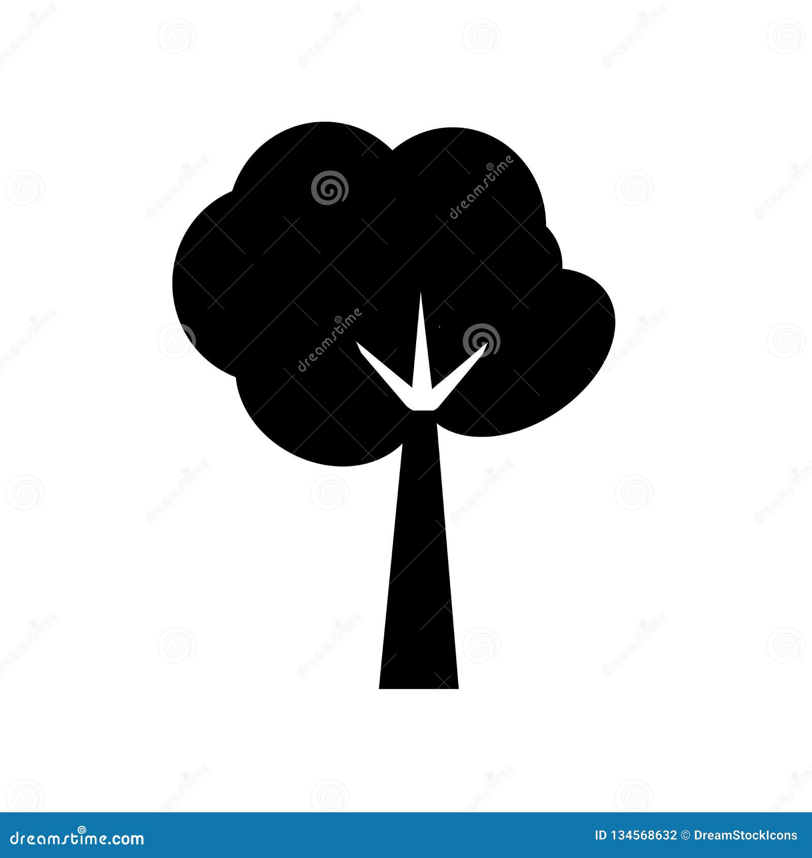 Tree Of Circular Foliage Icon Vector Sign And Symbol Isolated On White ...