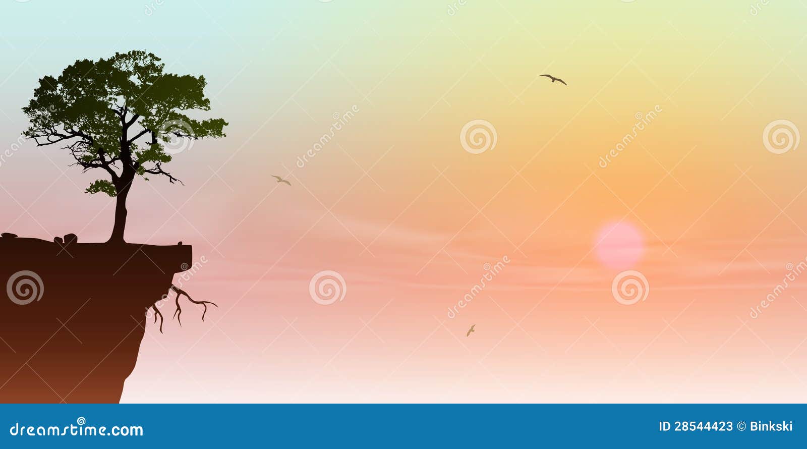 Tree On A Ledge Stock Image | CartoonDealer.com #17202919