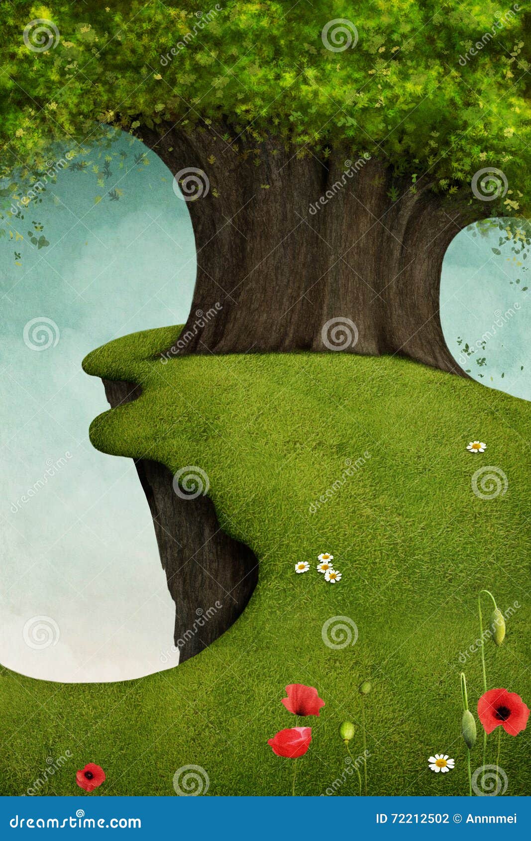 Tree on cliff stock illustration. Illustration of landscape - 72212502
