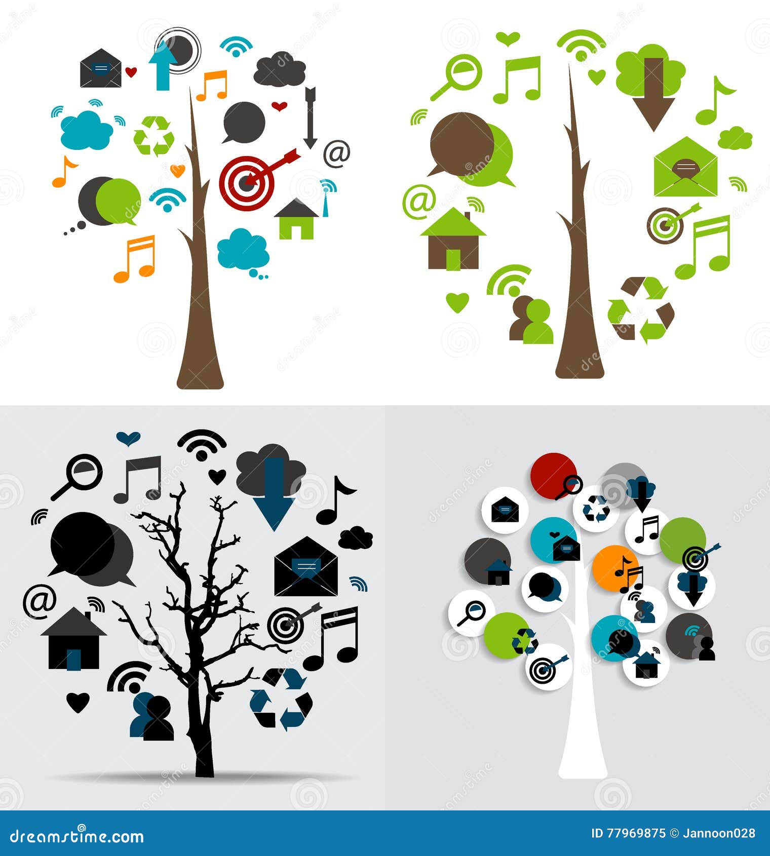 Tree with Cloud of Application. Vector Illustration. Stock Vector ...