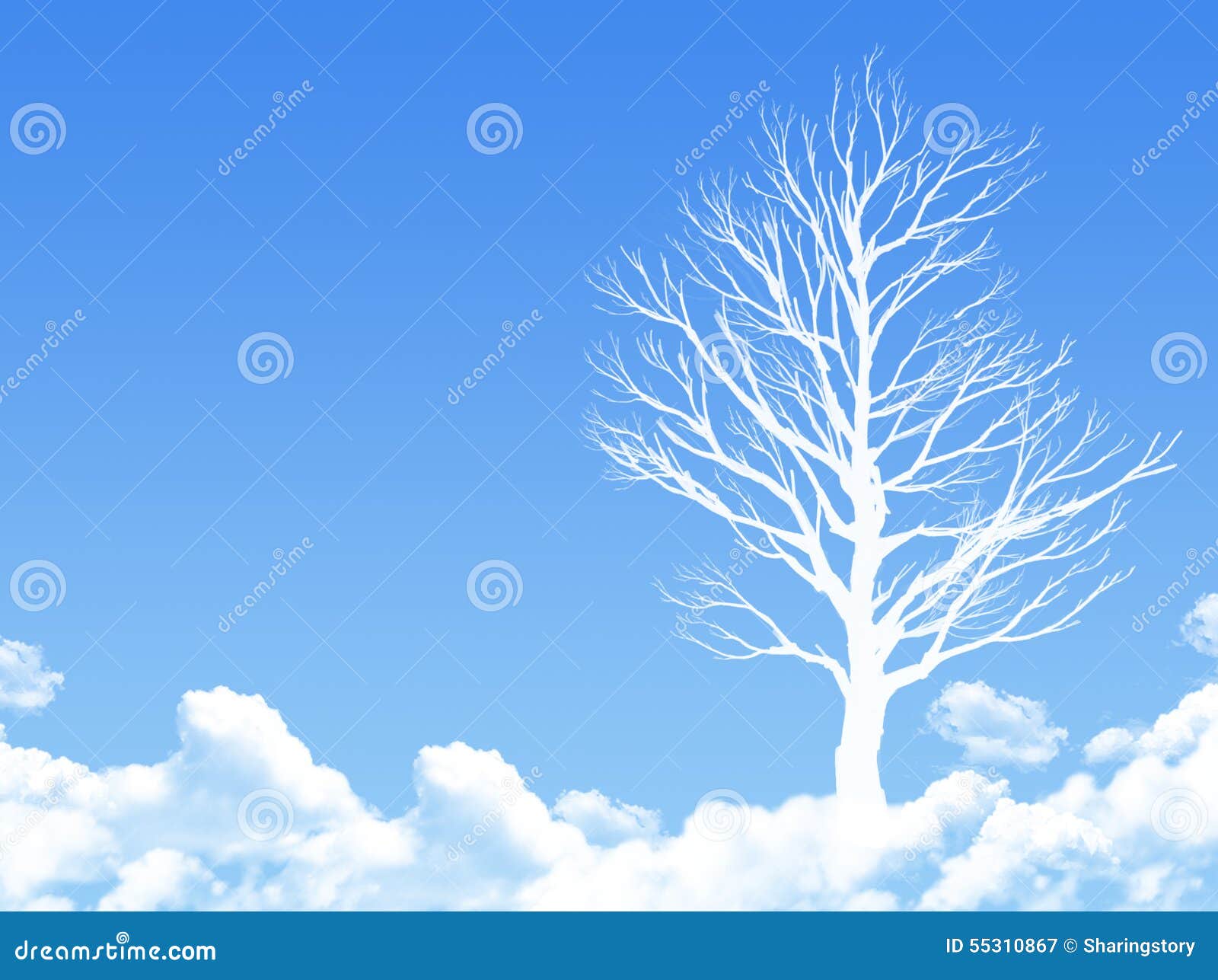 Tree on Cloud shaped stock illustration. Illustration of concepts ...