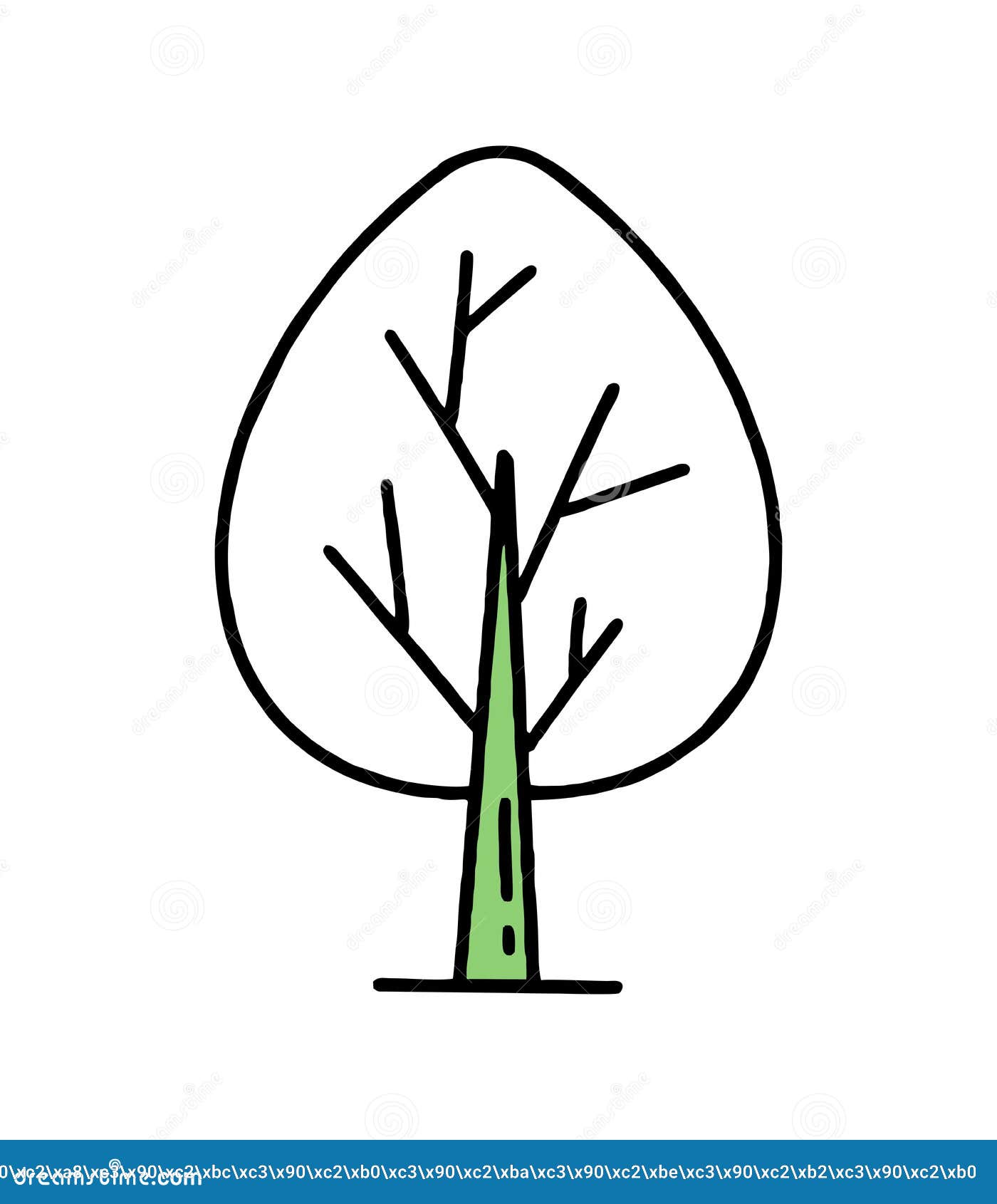 Tree. Co2 Concept of Climate Change. Recycling. Vector Isolated Doodle ...