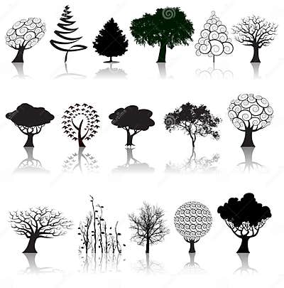 Tree collection stock vector. Illustration of group, trees - 8561971