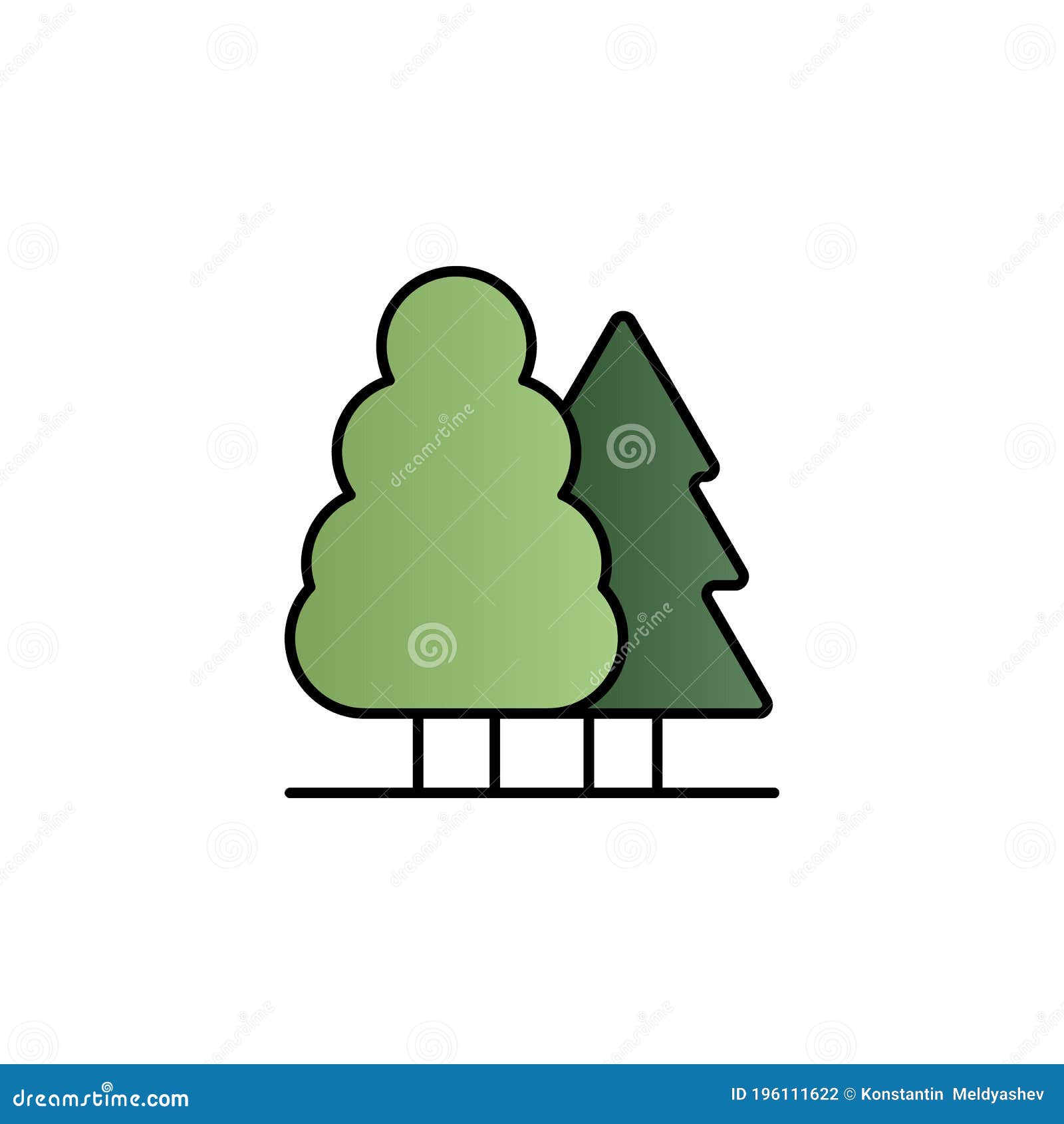 Tree Color Gradient Vector Icon Stock Illustration - Illustration of ...