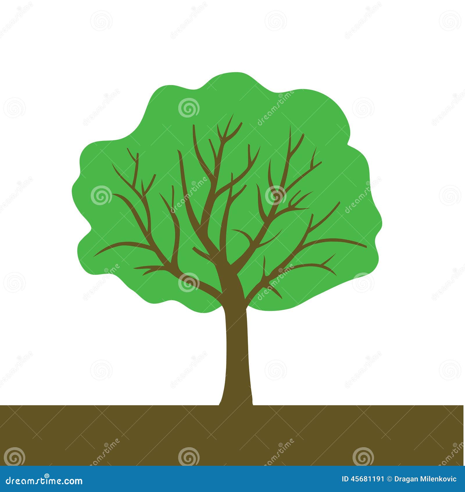 Tree color vector stock vector. Illustration of isolated - 45681191