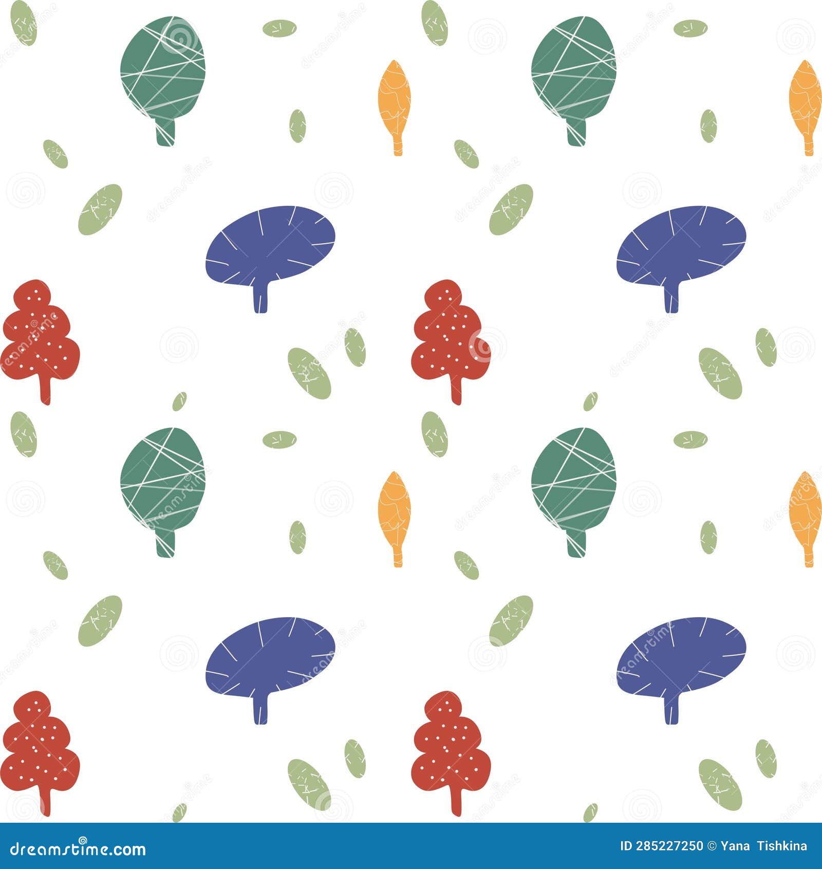 Tree Colorful Textured Abstract Simple Fun Pattern Stock Illustration ...