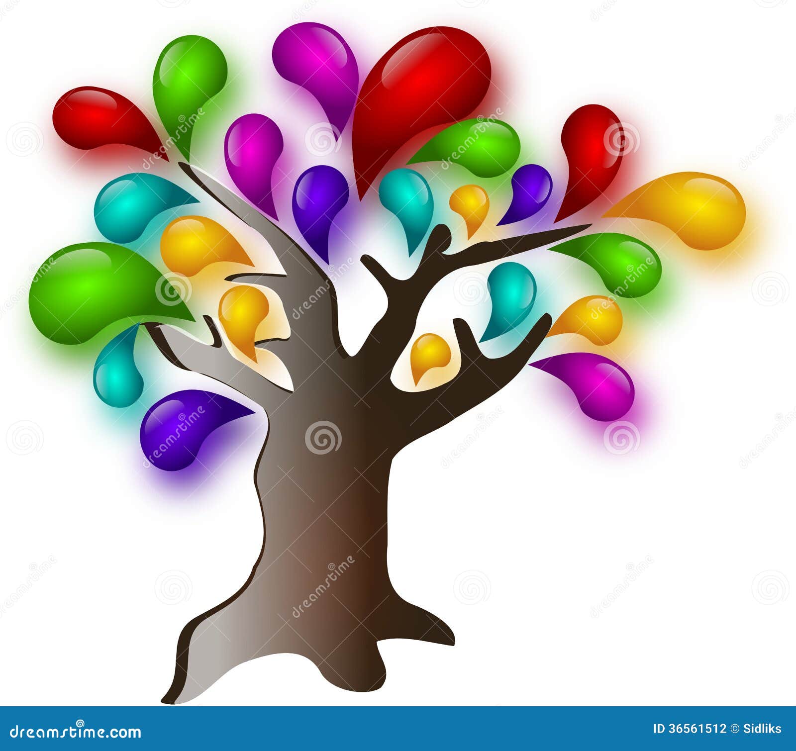 Tree of colours stock photo. Illustration of colour, drops - 36561512