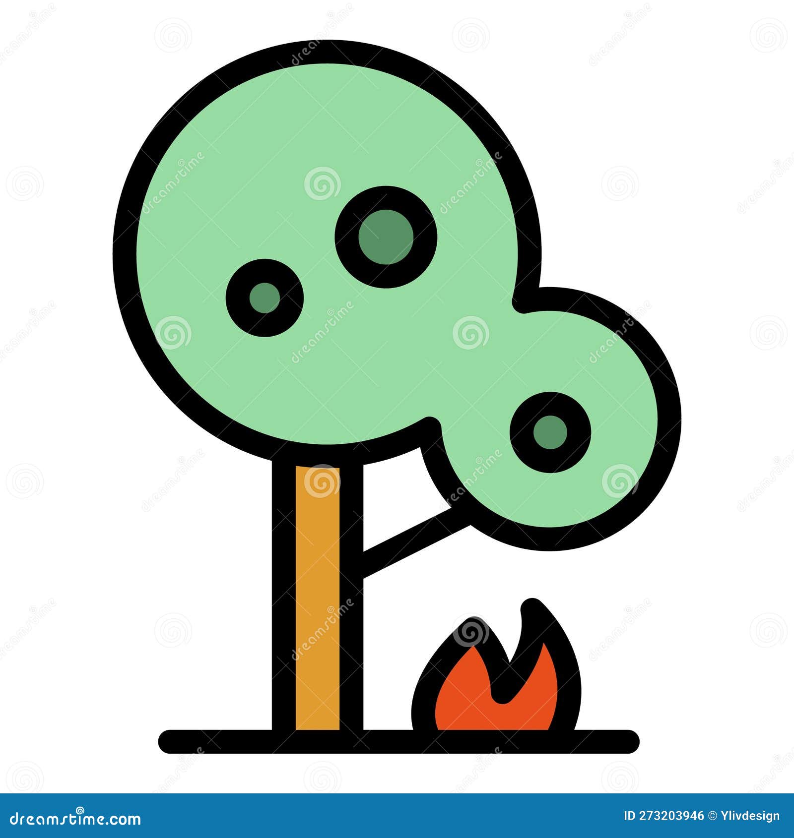 Tree Combustion Icon Vector Flat Stock Vector - Illustration of tree ...