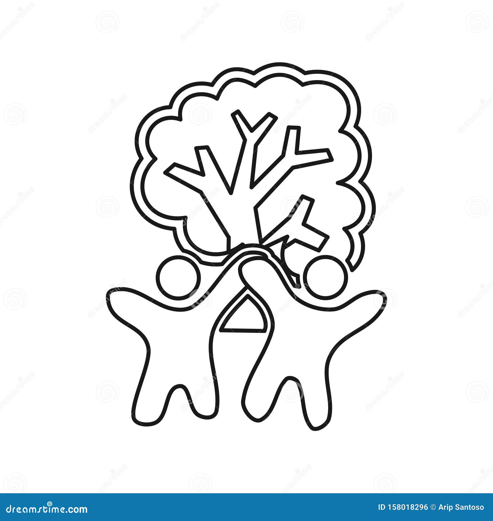 Tree Commitment Teamwork Together Outline Logo Stock Vector ...