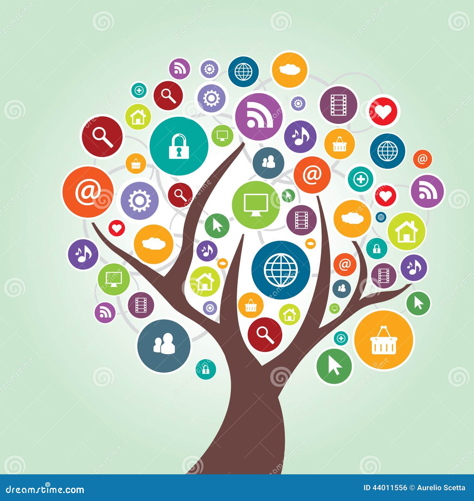Tree and Communication in Social Media Stock Vector - Illustration of ...