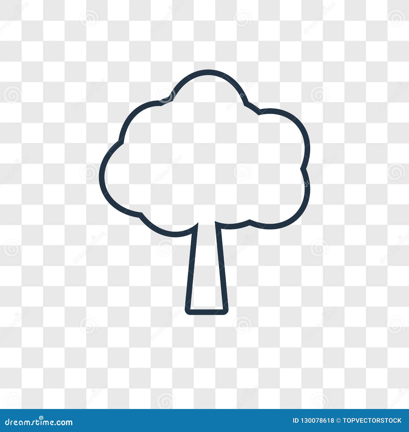Tree Concept Vector Linear Icon Isolated on Transparent Background ...