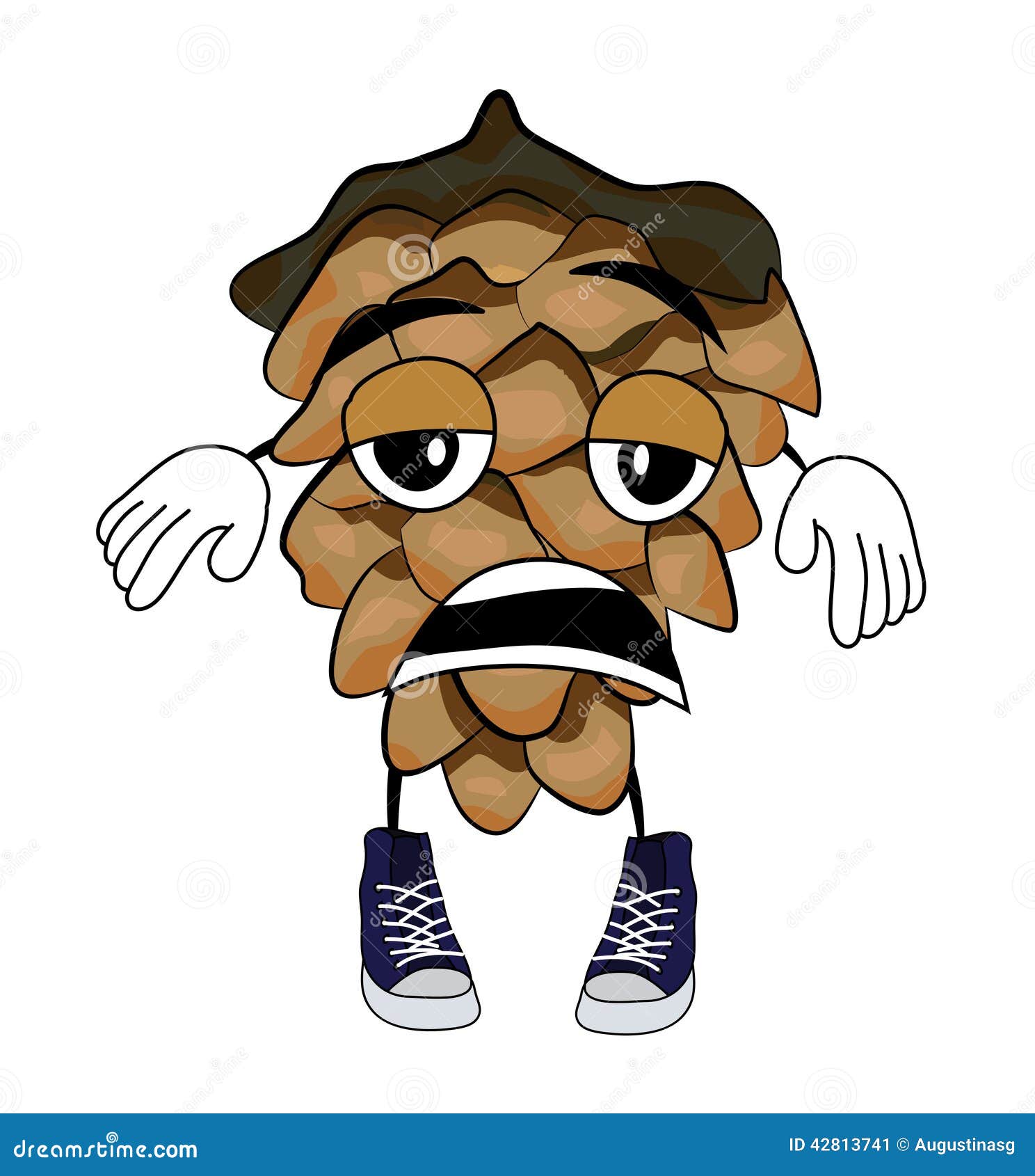 Tree Cone Cartoon Character Stock Illustration - Illustration of gloves ...