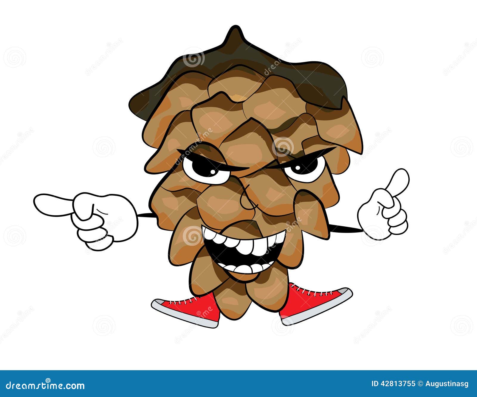 Tree Cone Cartoon Character Stock Illustration - Illustration of ...