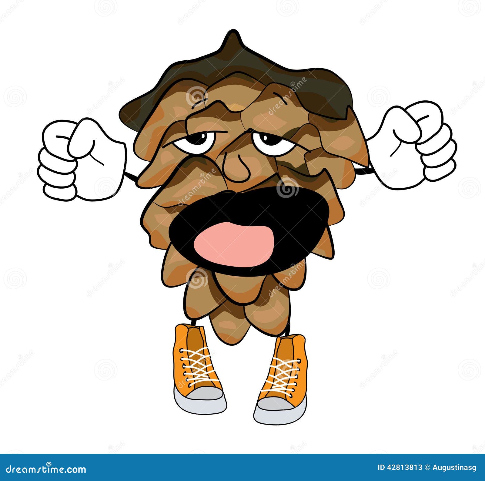 Tree Cone Cartoon Character Stock Illustration - Illustration of pine ...