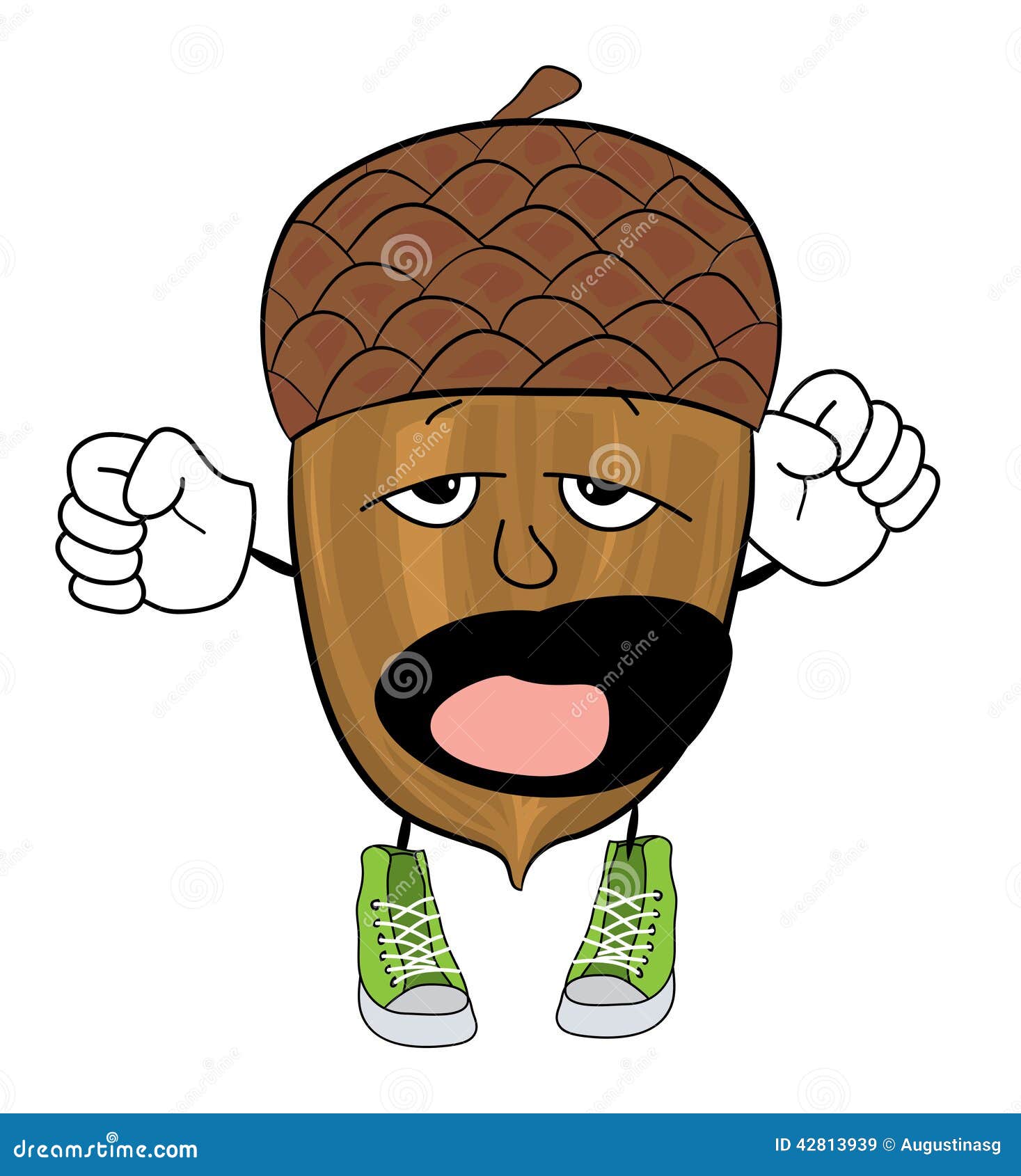 Tree Cone Cartoon Character Stock Illustration - Illustration of person ...