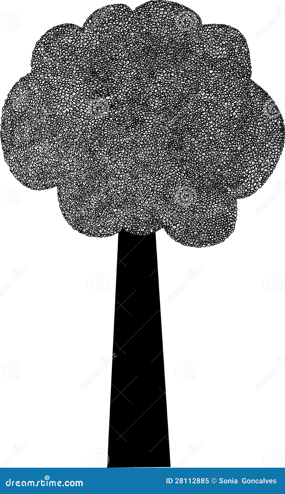 Tree contour stock vector. Illustration of foliage, black - 28112885