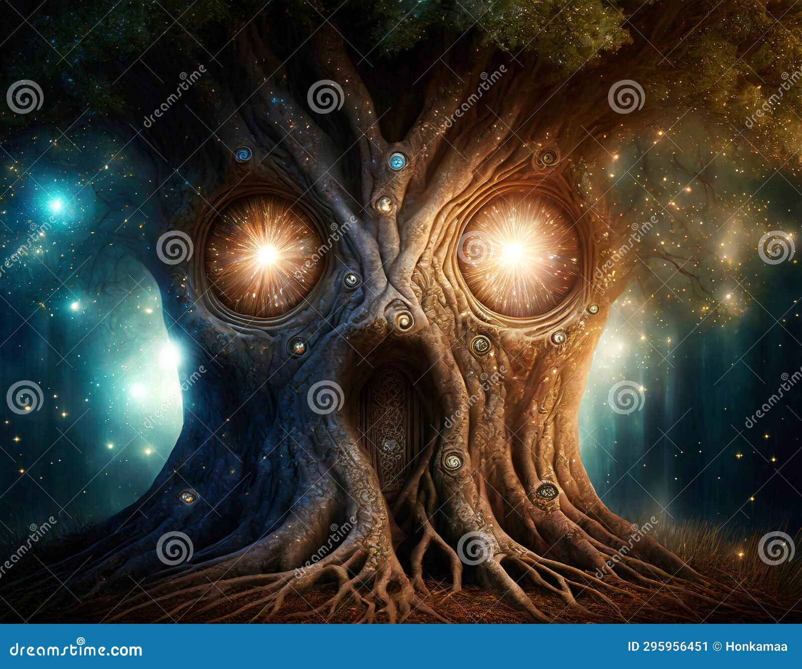Tree creature stock illustration. Illustration of abyss - 295956451