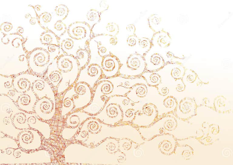 Tree with curved branches stock illustration. Illustration of branches ...