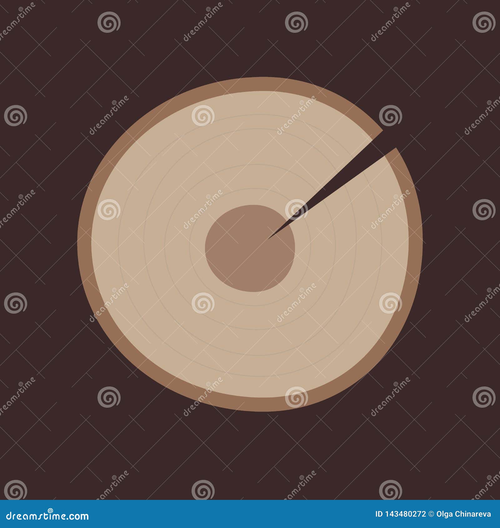Tree in cut stock vector. Illustration of circle, slice - 143480272