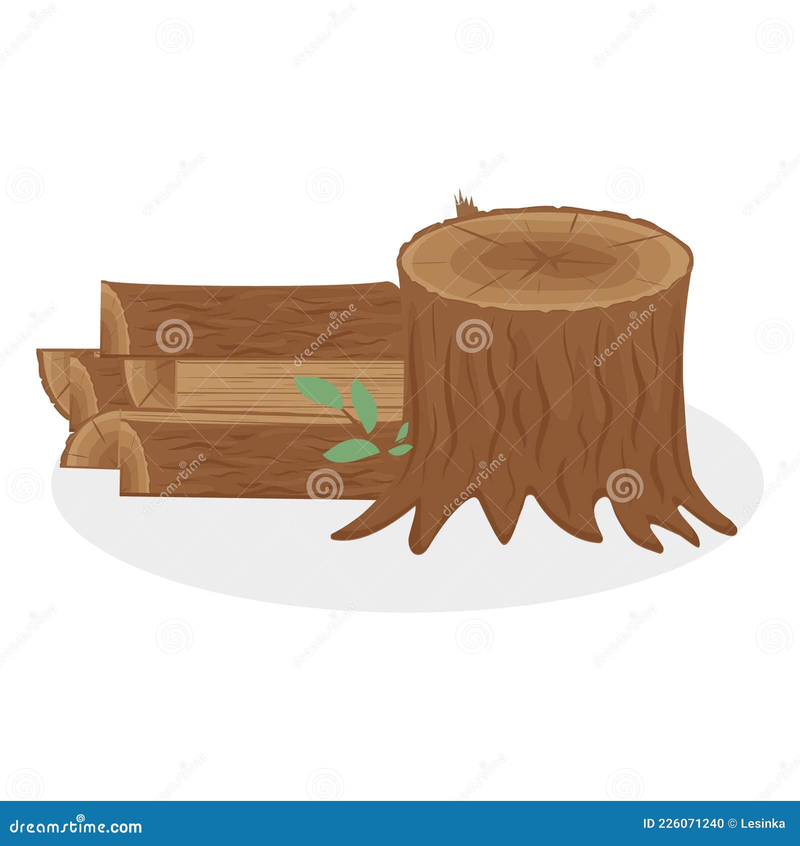 A Tree in a Cut, Color Isolated Vector Illustration in the Cartoon ...