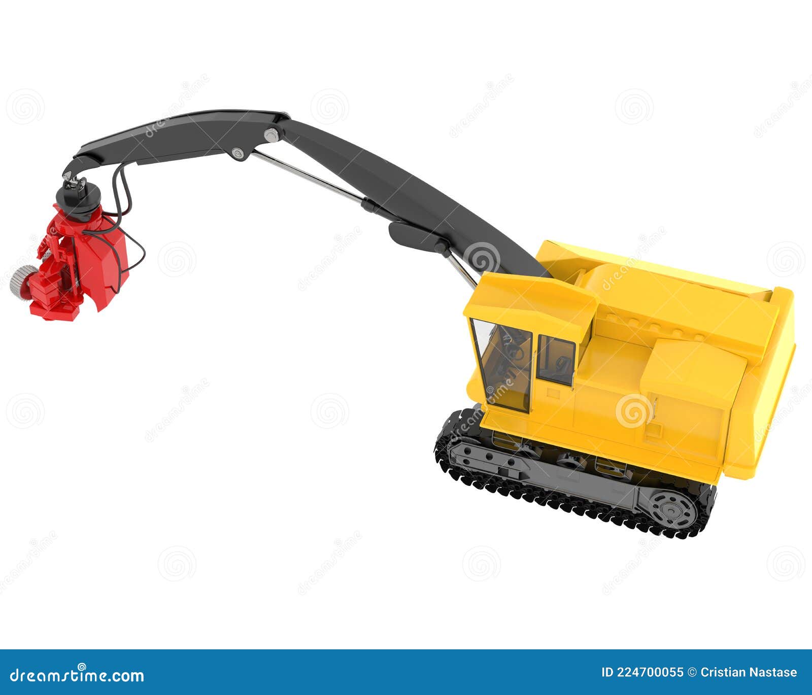 Tree Cutting Machine Isolated on Background. 3d Rendering ...