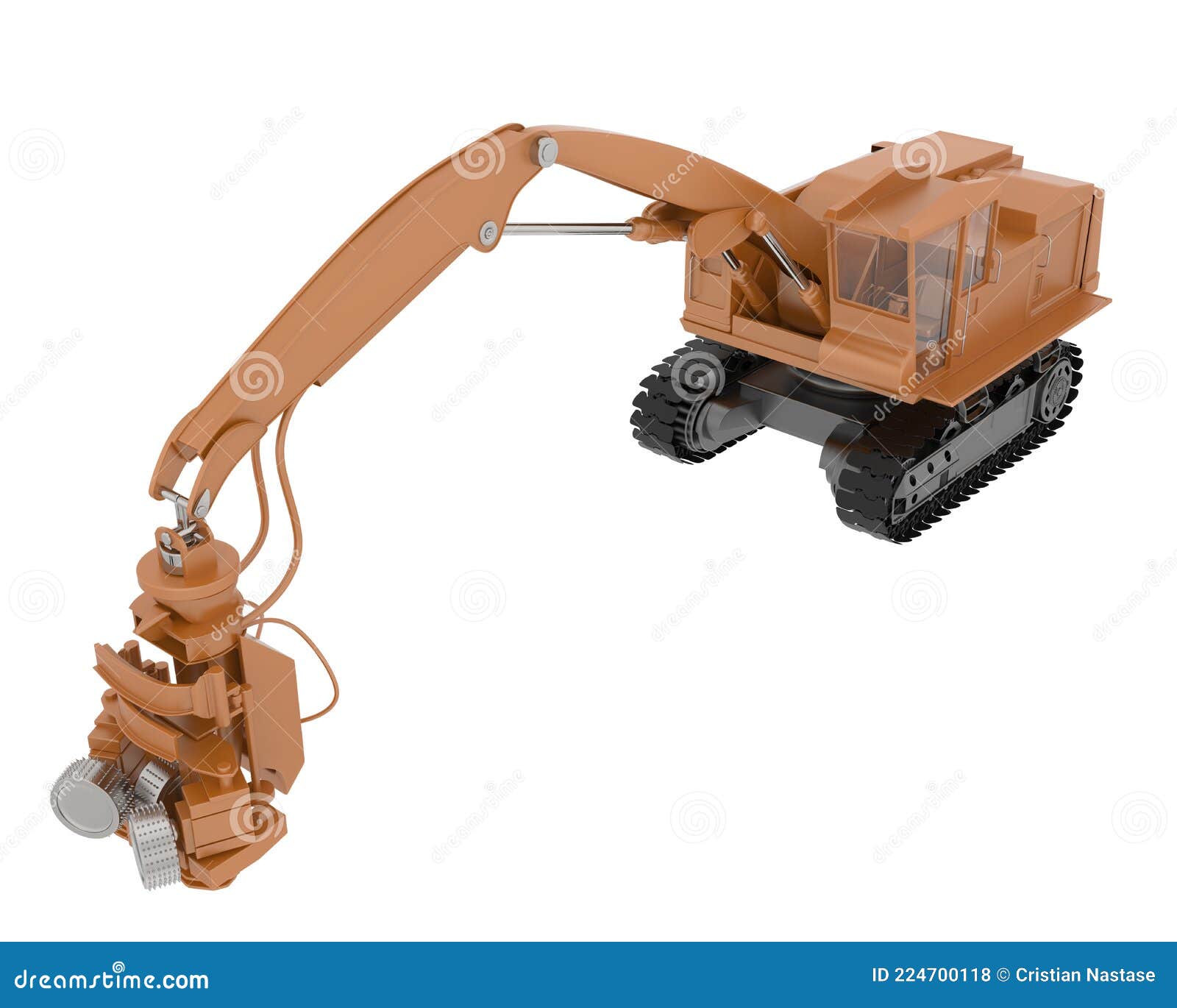 Tree Cutting Machine Isolated on Background. 3d Rendering ...