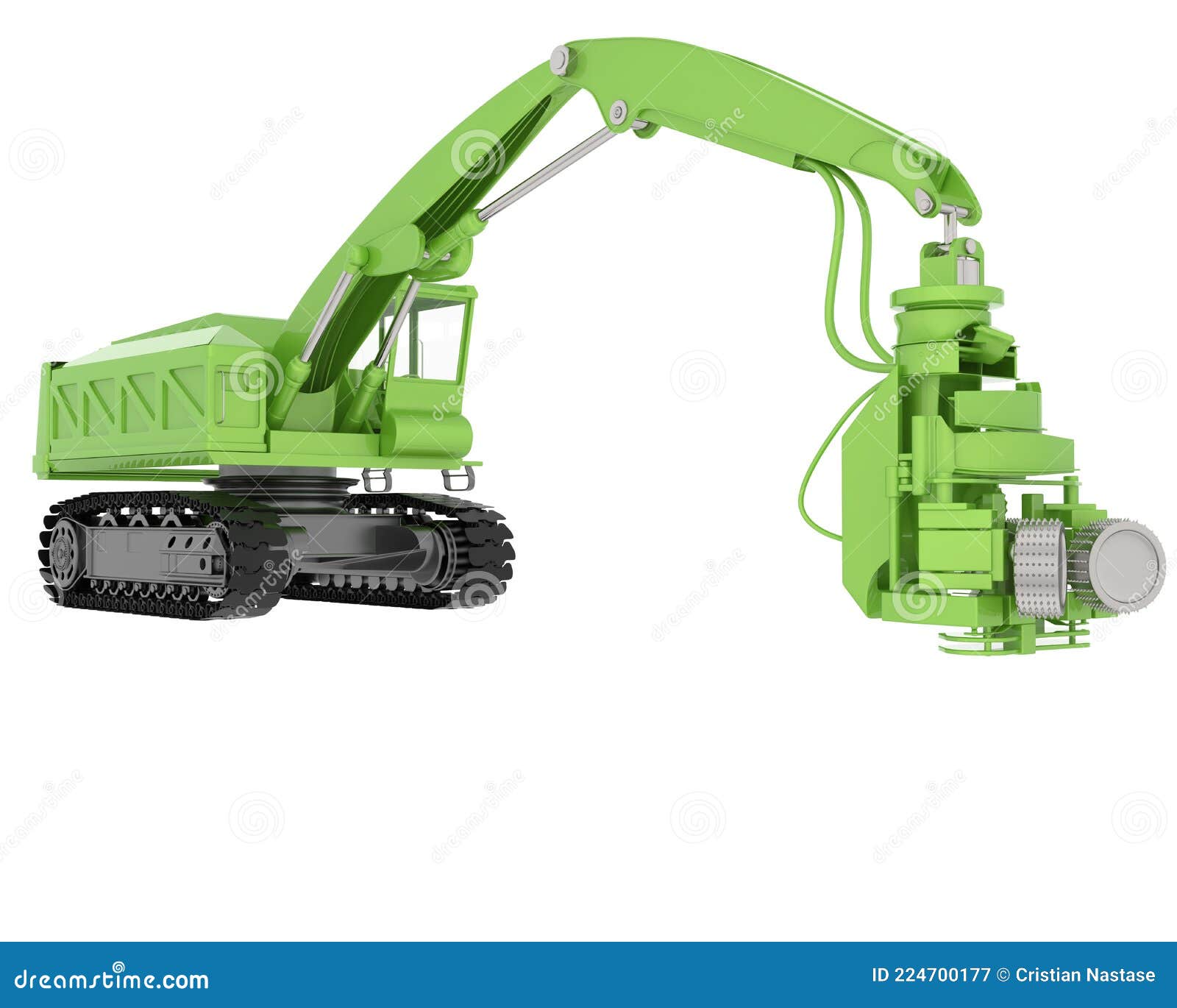 Tree Cutting Machine Isolated on Background. 3d Rendering ...