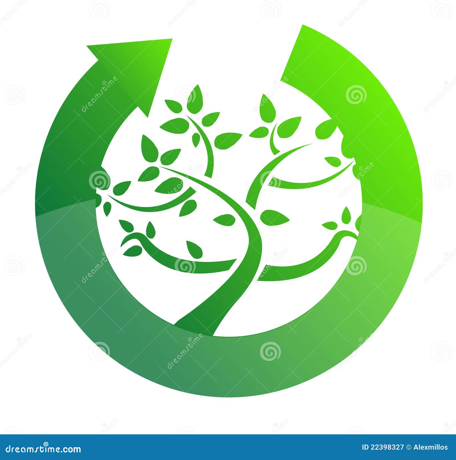 Tree Cycle Recycle Concept Illustration Design Stock Vector ...