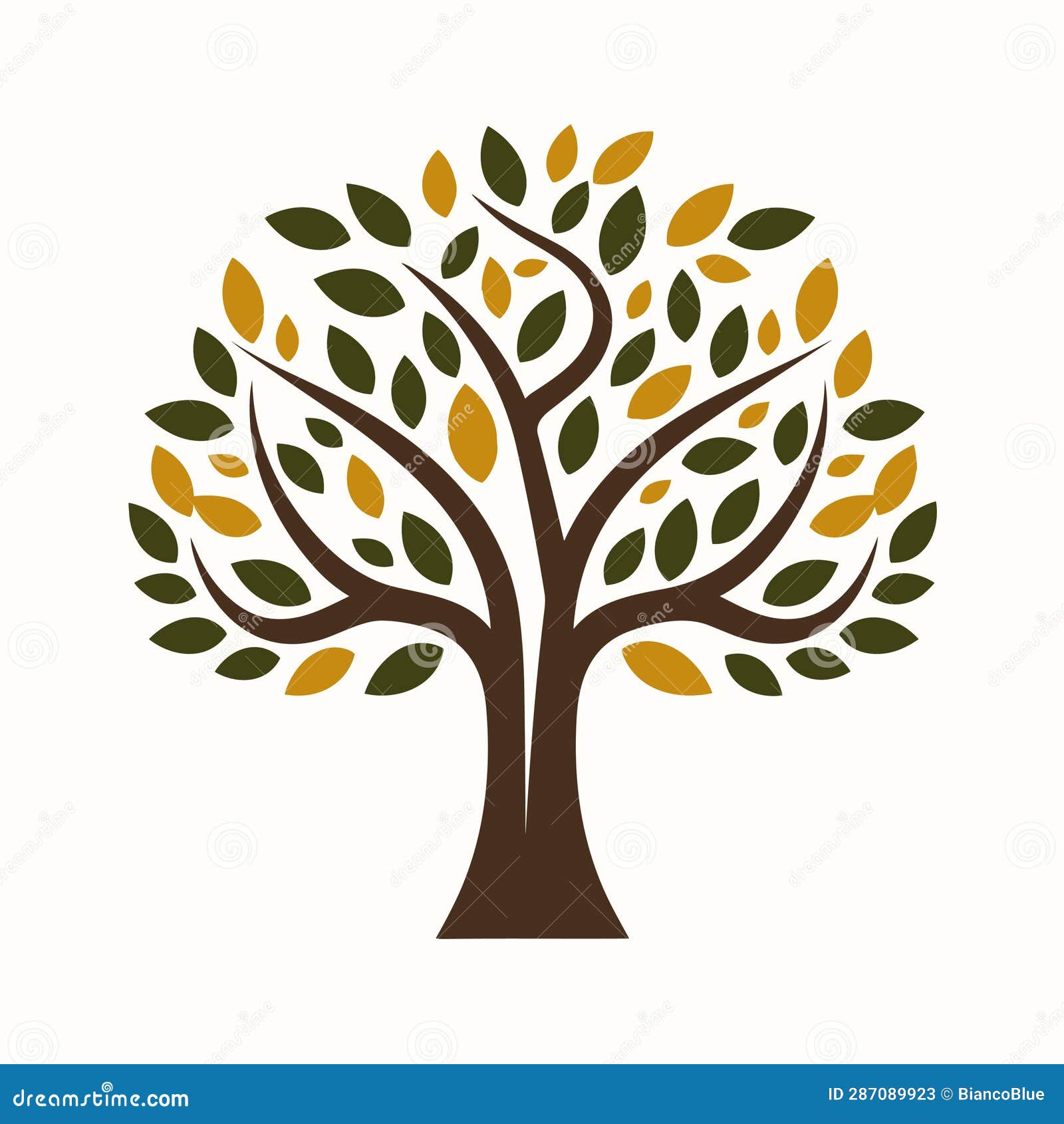Tree 2D Simple Vector Illustration Style Stock Vector - Illustration of ...