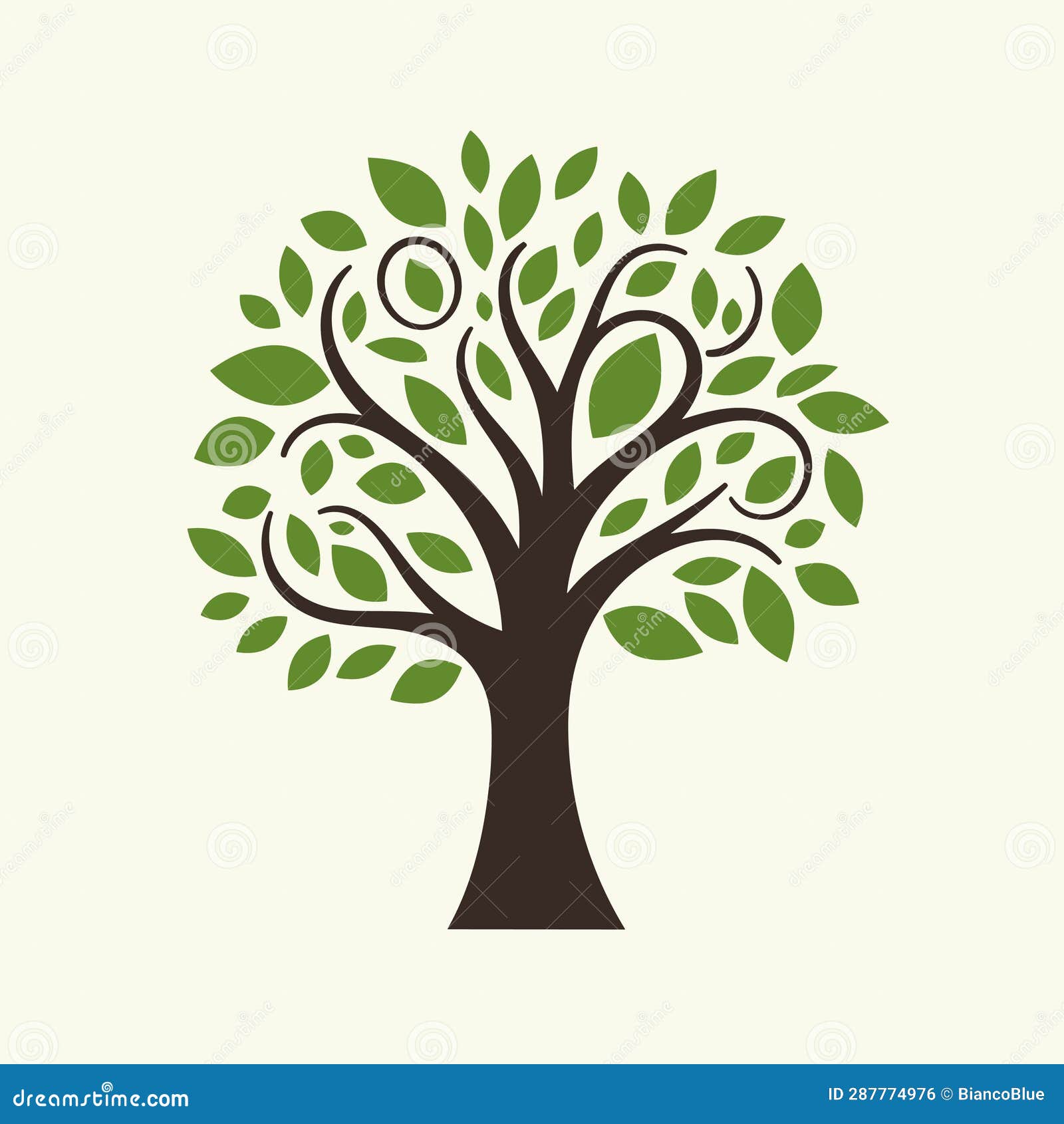 Tree 2D Simple Vector Illustration Style Stock Illustration ...
