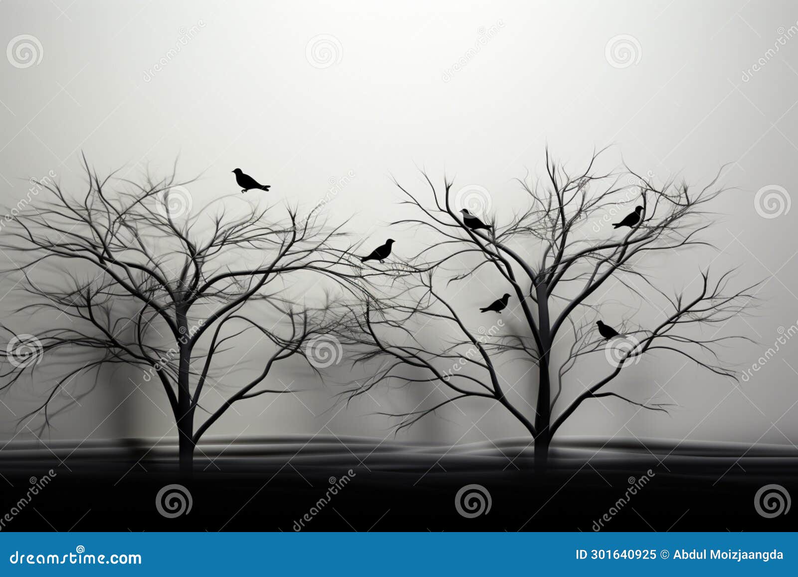 Tree Dance Monochrome Bird Shadows Create A Captivating Silhouette ...