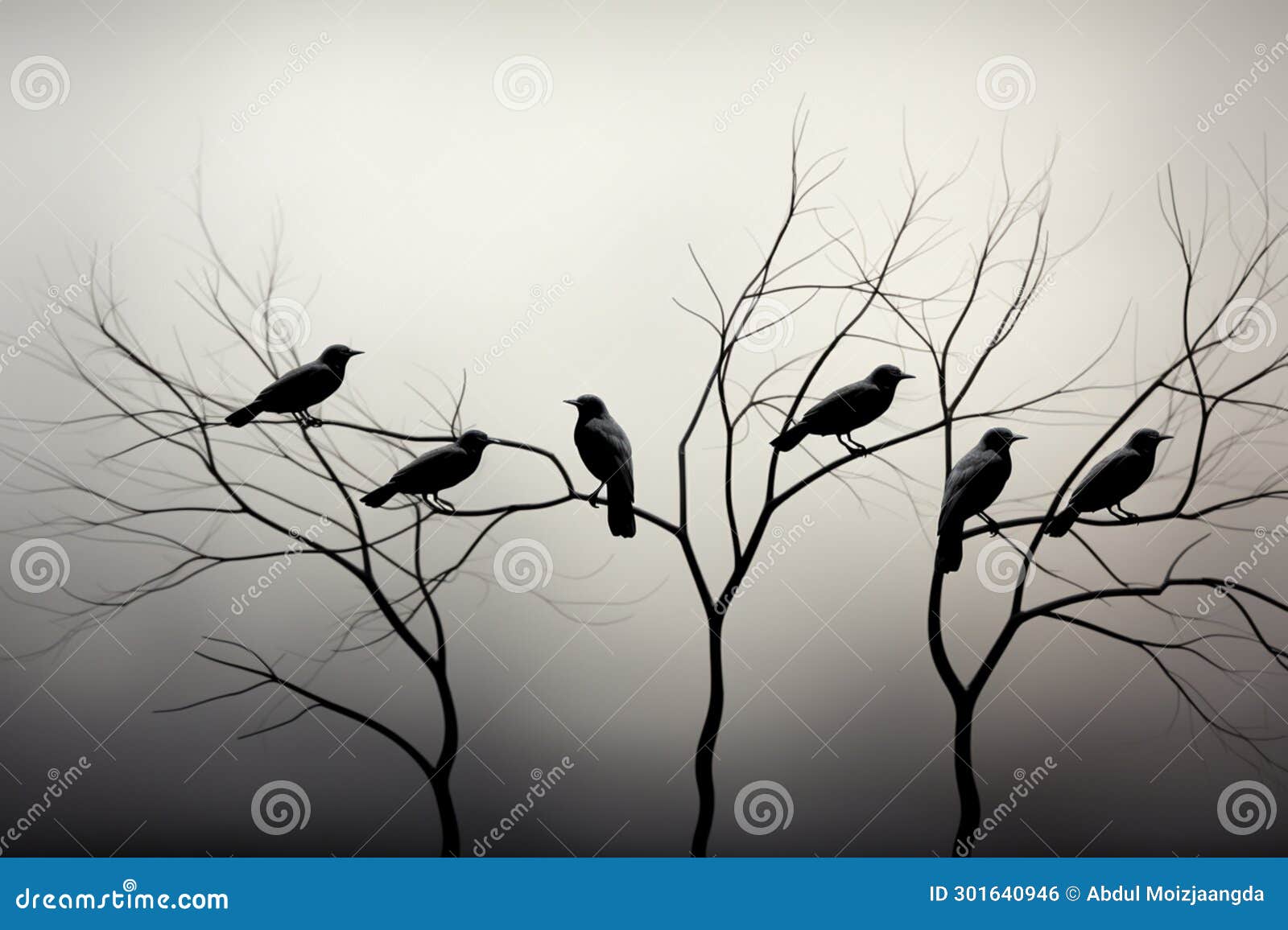 Tree Dance Monochrome Bird Shadows Create A Captivating Silhouette ...